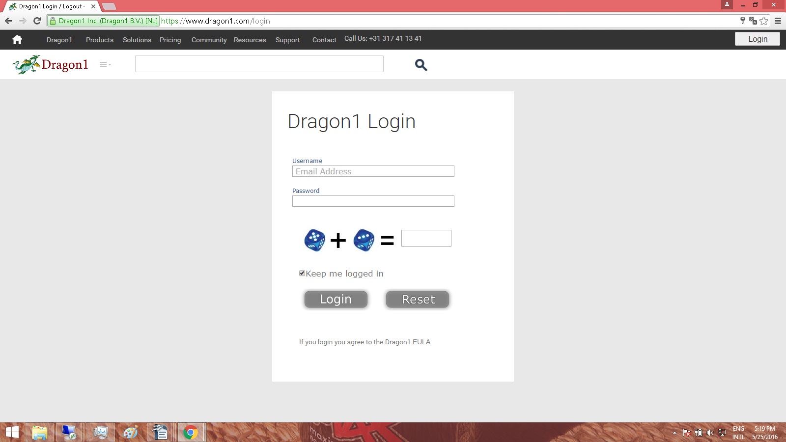 Reset Password on Dragon1